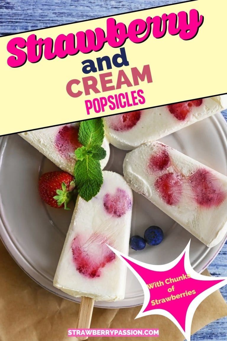 Strawberry and Cream Popsicles- Strawberry Passion