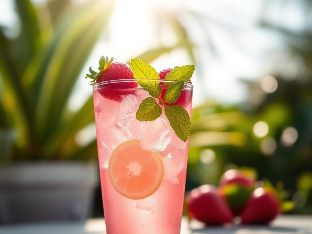 Delicious Pink Strawberry Lemonade
